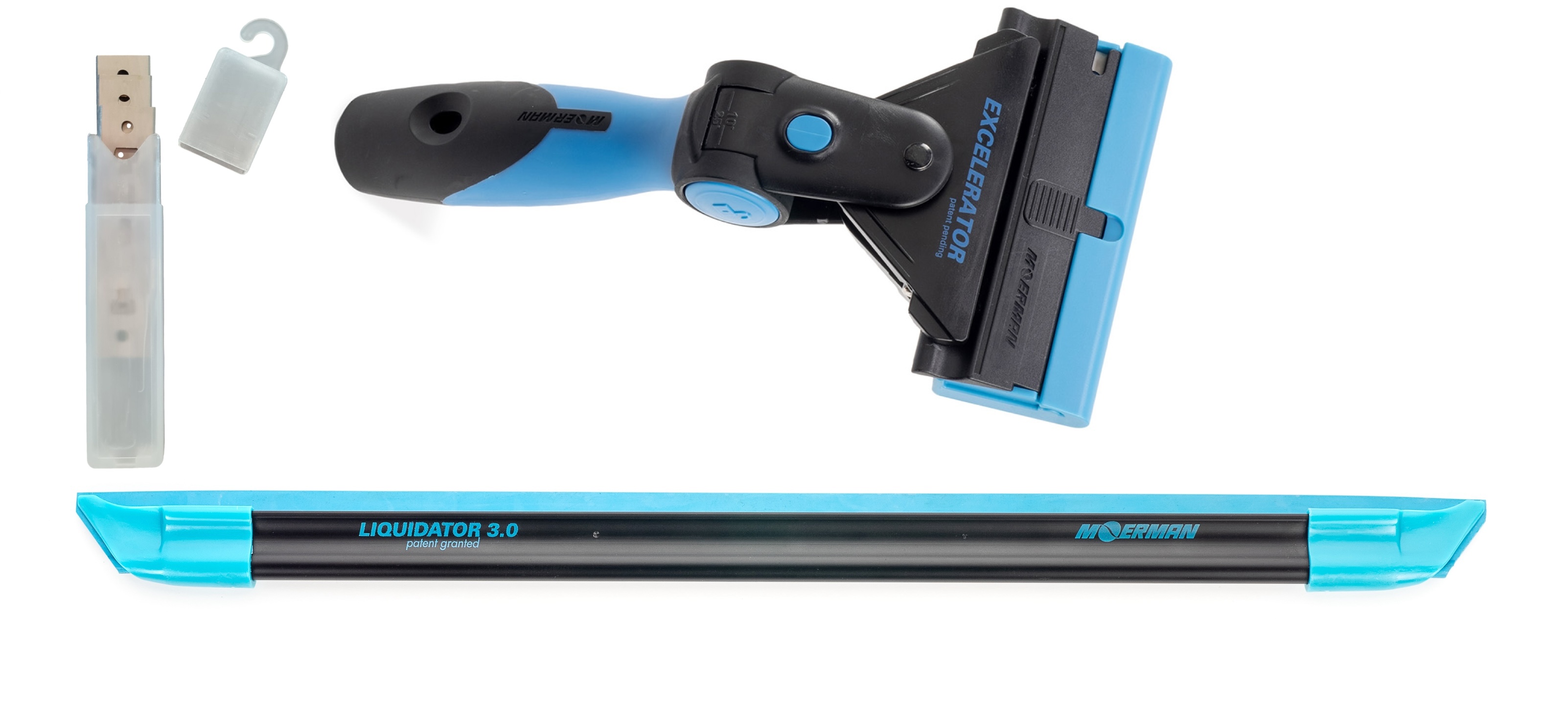 Pack raclette vitre EXCELERATOR 2.0 Moerman 35 cm + Multi Scraper